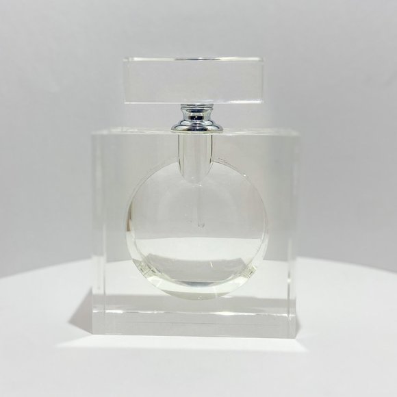 Accents | Simple Elegant Square Crystal Perfume Decorative Bottle Clear ...